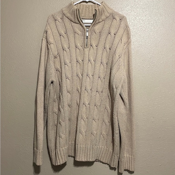 Perry Ellis | Sweaters | Perry Ellis Tan Cream Knit Y2k Wool Blend ...